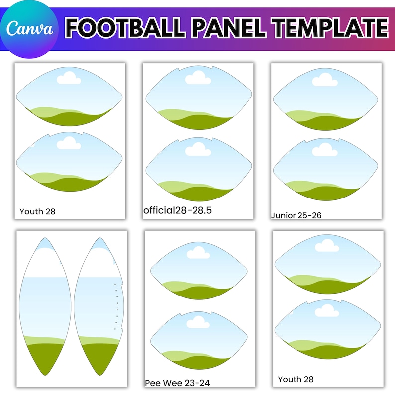 Sports Panel Canva Editable Template Bundle,canva Frame Panel, Football ...