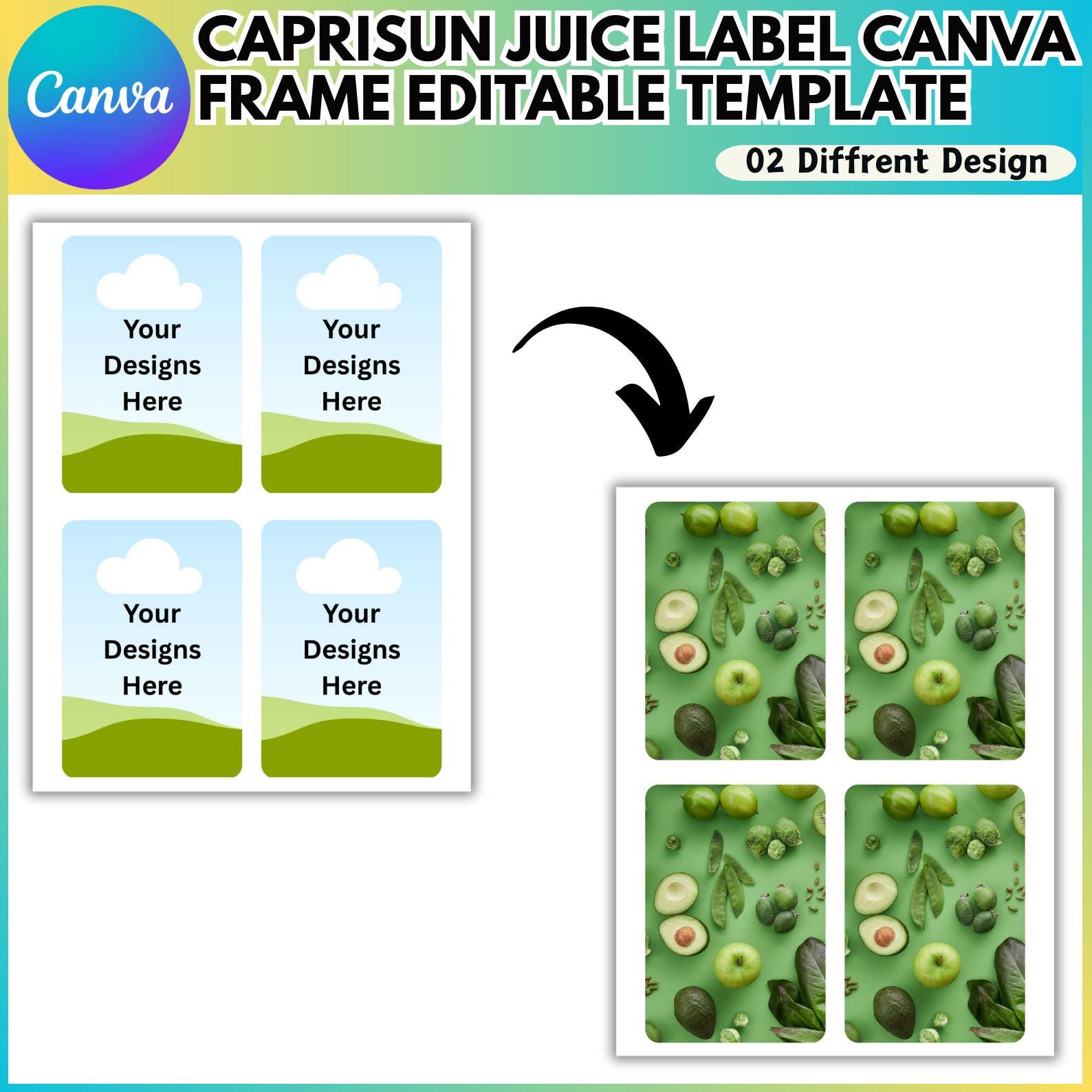 Capri Sun Canva Editable Template, Birthday Party Favor, Capri Label ...