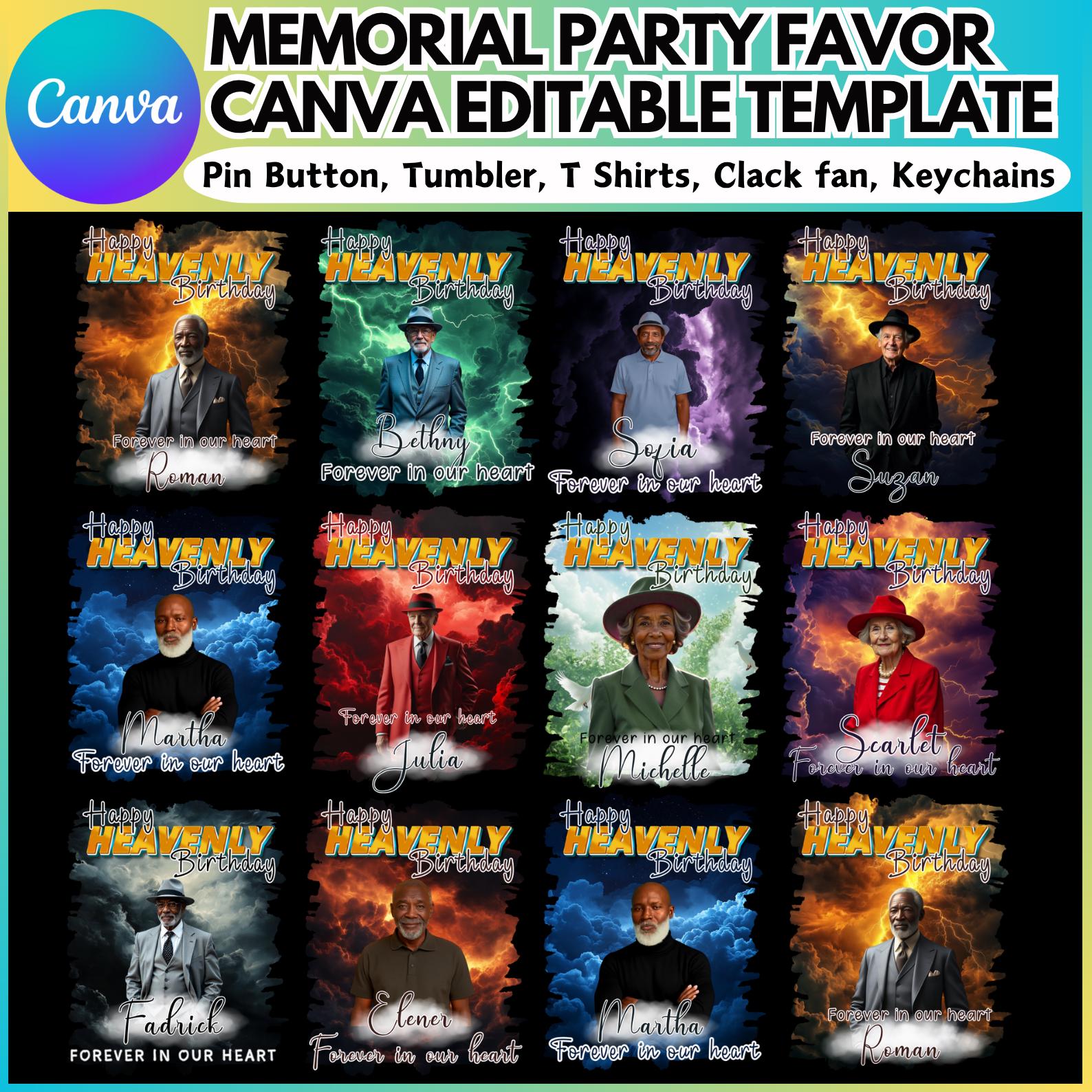 Red Memorial Party Favor Canva Mega Bundle, Memorial Pin Button ...