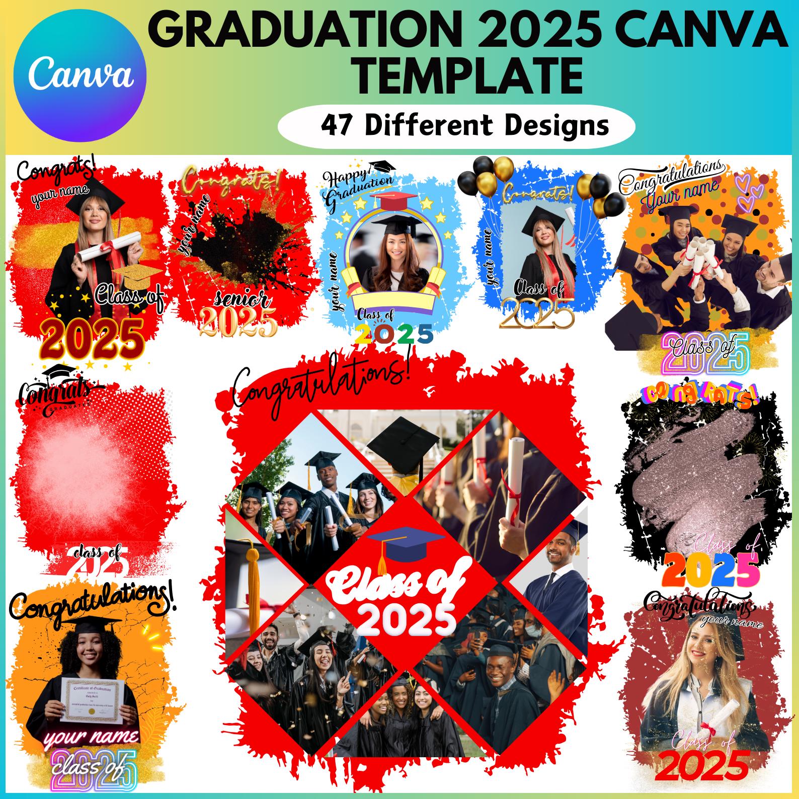 Graduation Canva Editable Template, Graduation Senior 2025 ...
