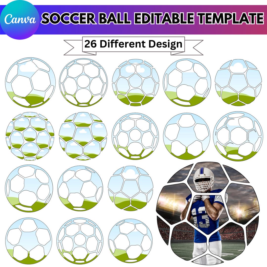 Soccer Panel Template, Soccer Ball Panel Blank, Custom Soccer Ball Wrap ...