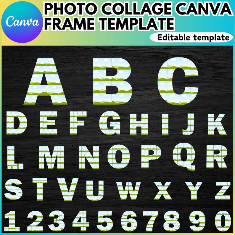 Canva Template, Canva Photo Collage Letters, Photo Collage Bundle ...