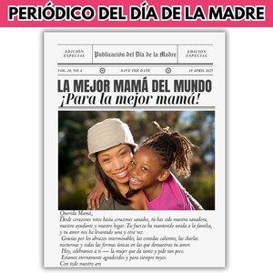 Plantilla Editable De Periódico Para El Día De La Madre En Canva ...
