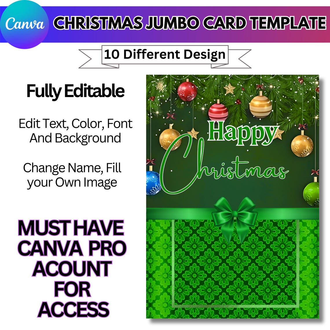 Jumbo Christmas Cards Bundle, Jumbo Christmas Card Templates, Christmas ...