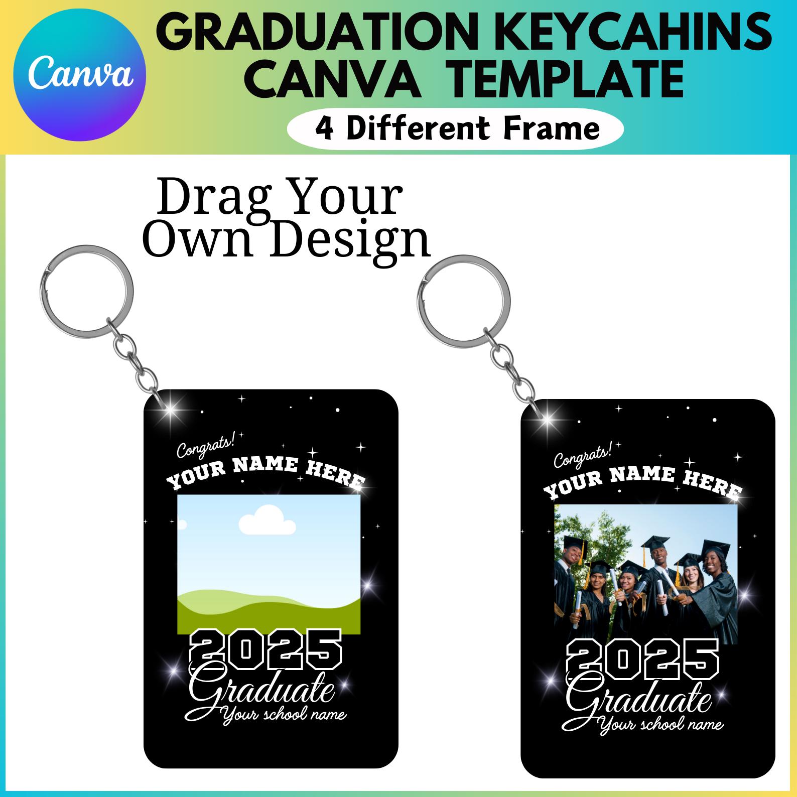 Graduation Keychains Canva Editable Template, Graduation 2025 ...