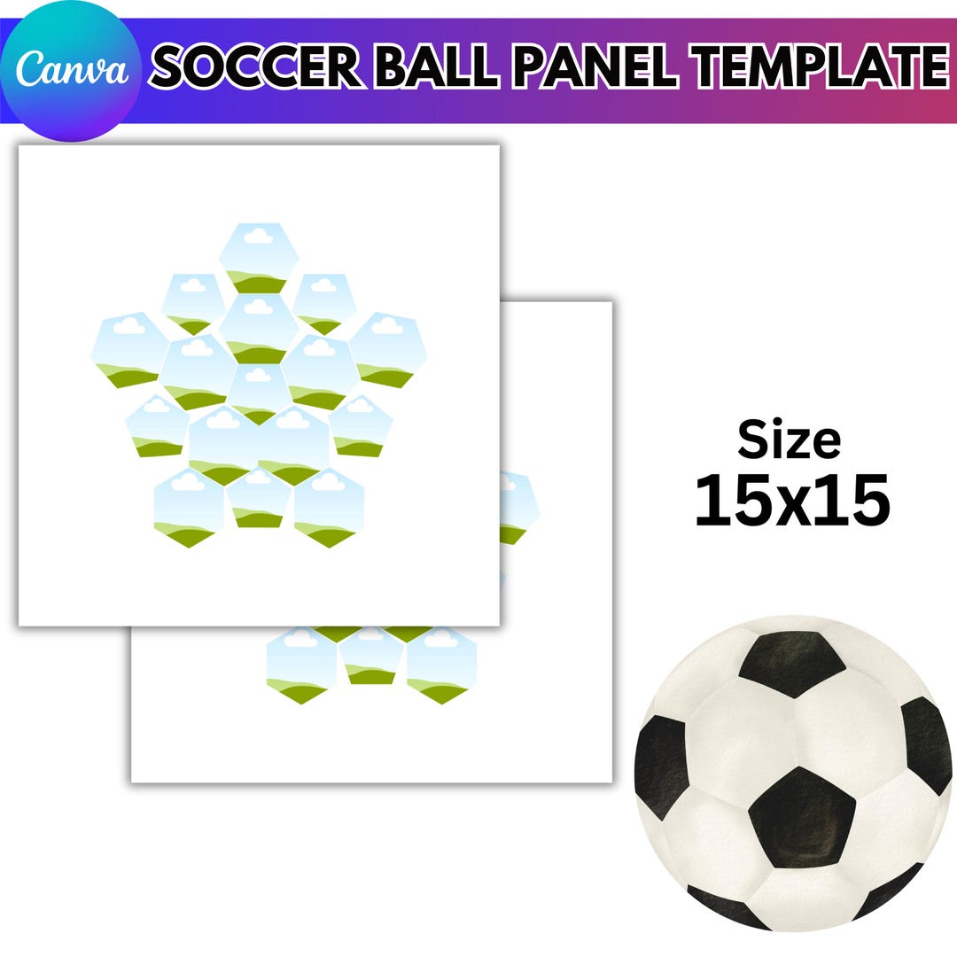 Soccer Panel Template, Soccer Ball Panel Blank, Custom Soccer Ball Wrap ...