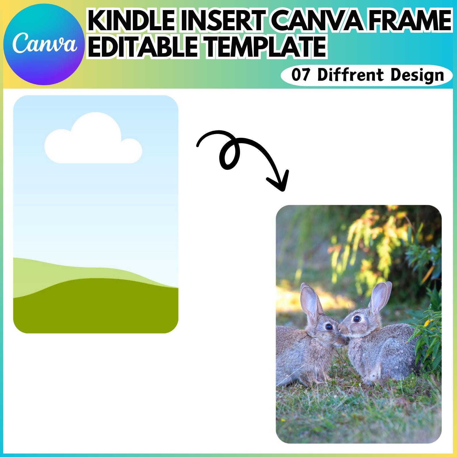 Kindle Insert Template Canva Editable Template, Kindle Insert Frame ...