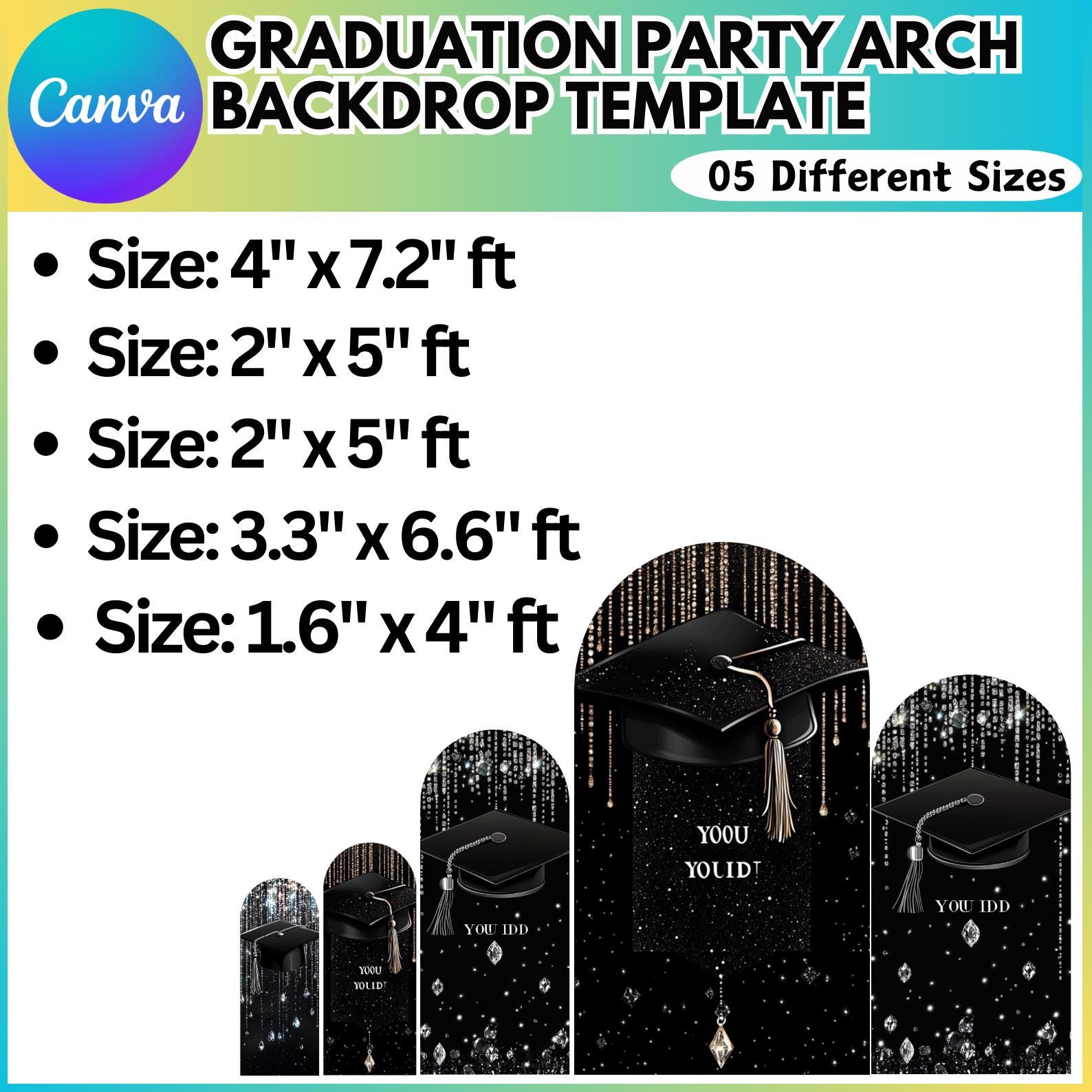 Congratulations Graduate Arch Canva Editable Class of 2025, Canva ...
