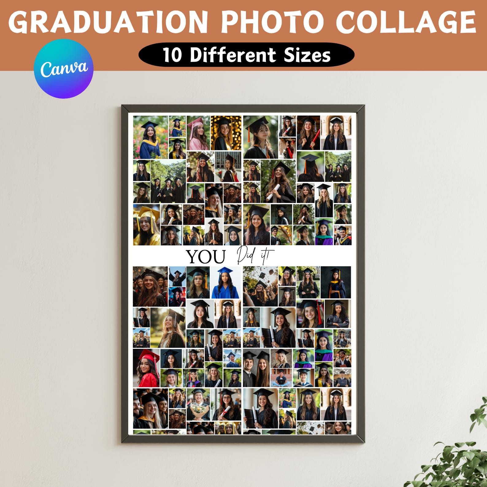 Graduation Photo Collage Canva Editable Template Set, Graduation ...
