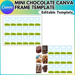 Chocolate Bar Frame Canva Editable Template, Chocolate Wrapper Template ...