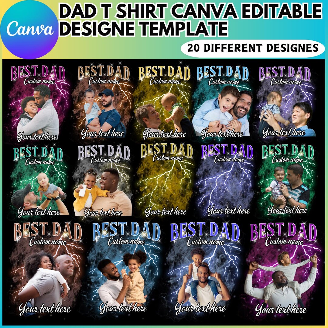 Dad T Shirts Bootleg Canva Editable Template, Bootleg Rap Tee Shirt PNG ...
