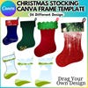 Black Plaid Christmas Stocking Size Chart, Christmas Stocking Care Card ...