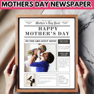 Mothers Day Newspaper Canva Editable Bundle, Mothers Day Gift Design ...