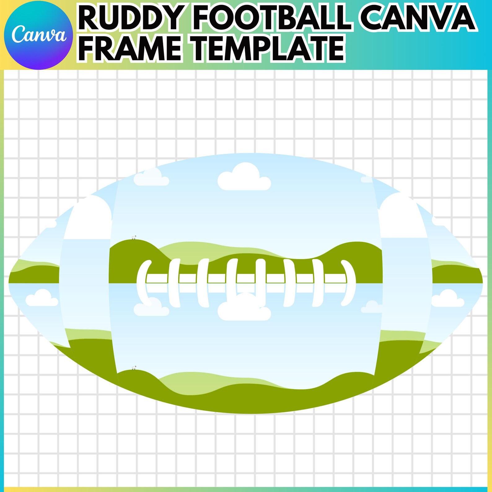Football Editable Frame Canva Template, Custom Photo Collage Design ...