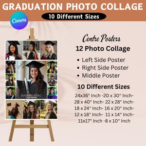 Graduation Photo Collage Canva Editable Template Set, Graduation ...