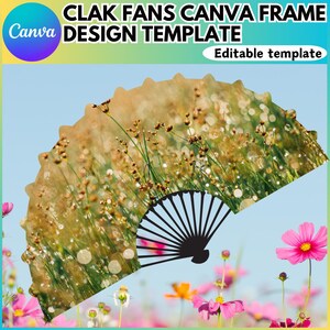 Clack Fan Editable Canva Template, Chinese Fan Template, Sublimation ...
