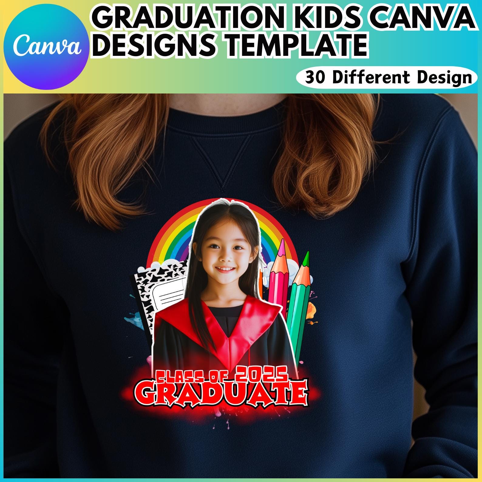 30 Kids Graduation Canva Editable Template, Class of 2025 Kids ...