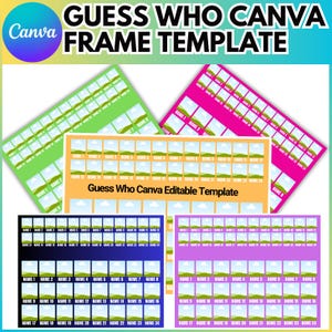 Custom Guess Who Canva Editable Template, Canva Guess Who Game, Guess ...