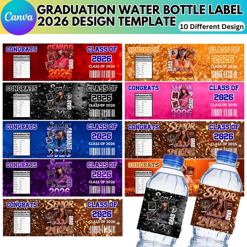 Water Bottle Template - Etsy