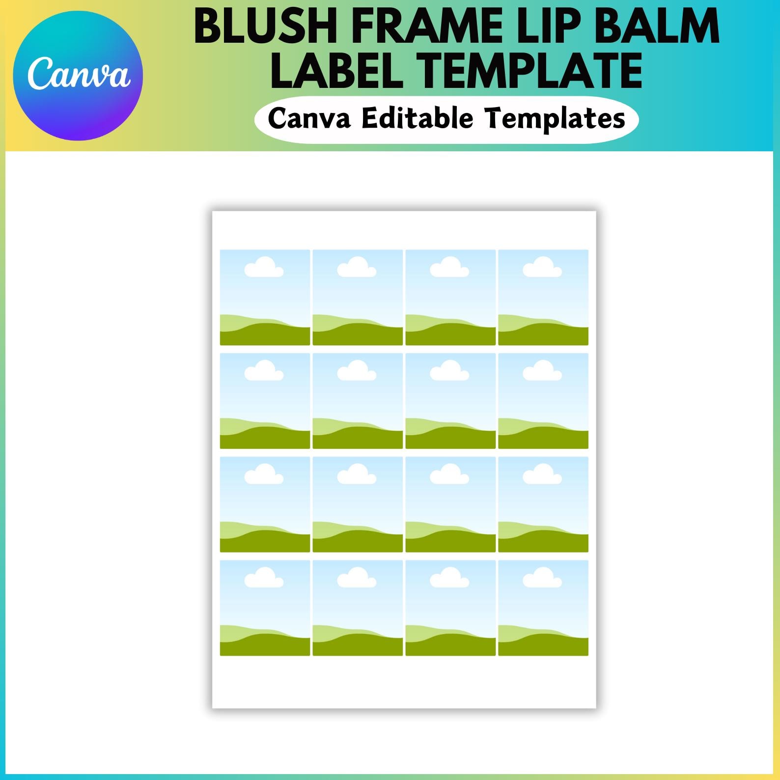 Blush Frame Lip Balm Label Template, Blush Frame Lip Balm Canva ...