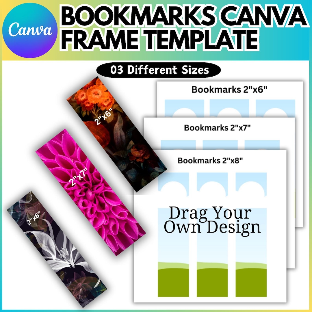 Bookmarks Canva Editable Template, Design Your Own Bookmarks, Bookmark ...