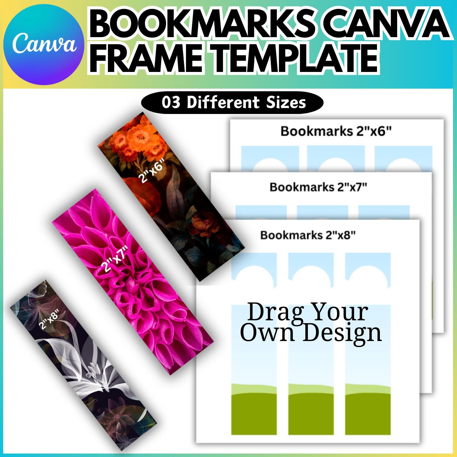Bookmarks Canva Editable Template, Design Your Own Bookmarks, Bookmark ...