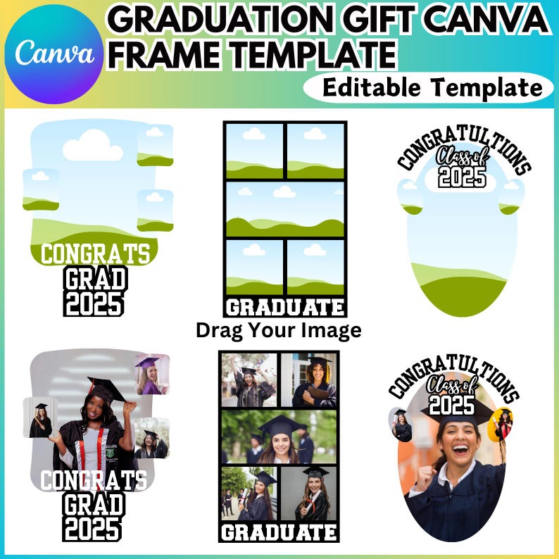 Graduation Gift Set Mockup Canva Editable Bundle, Graduation Canva ...