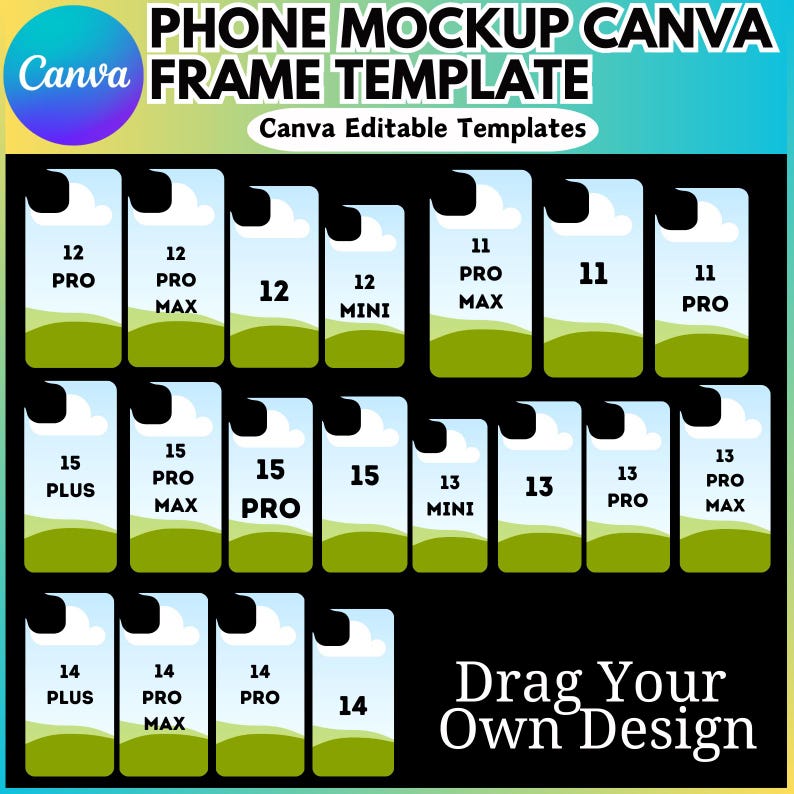 19 Phone Case Canva Editable Template Bundle, iPhone Case Canva ...