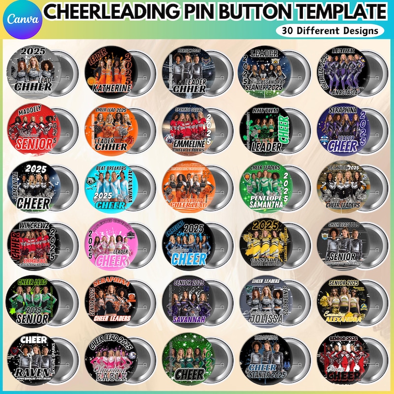 Button Template Cheer - Etsy