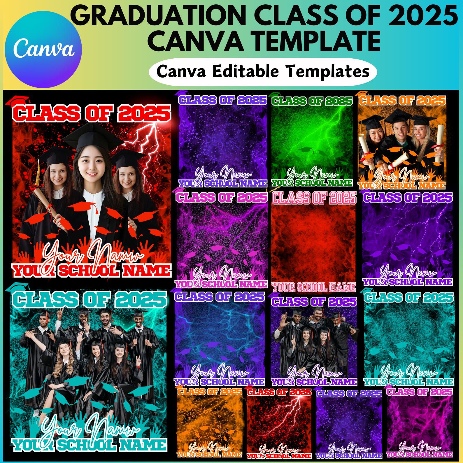 Graduation Canva Editable Template, Graduation Senior 2025 ...