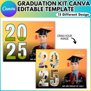 2025 Graduation Canva Editable Template Kit, Graduation Gift Designs ...