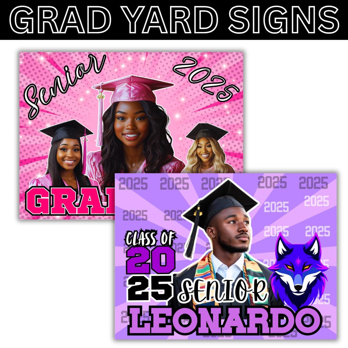 Graduation Yard Sign Canva Editable Templates, Congrats Grad Signs ...