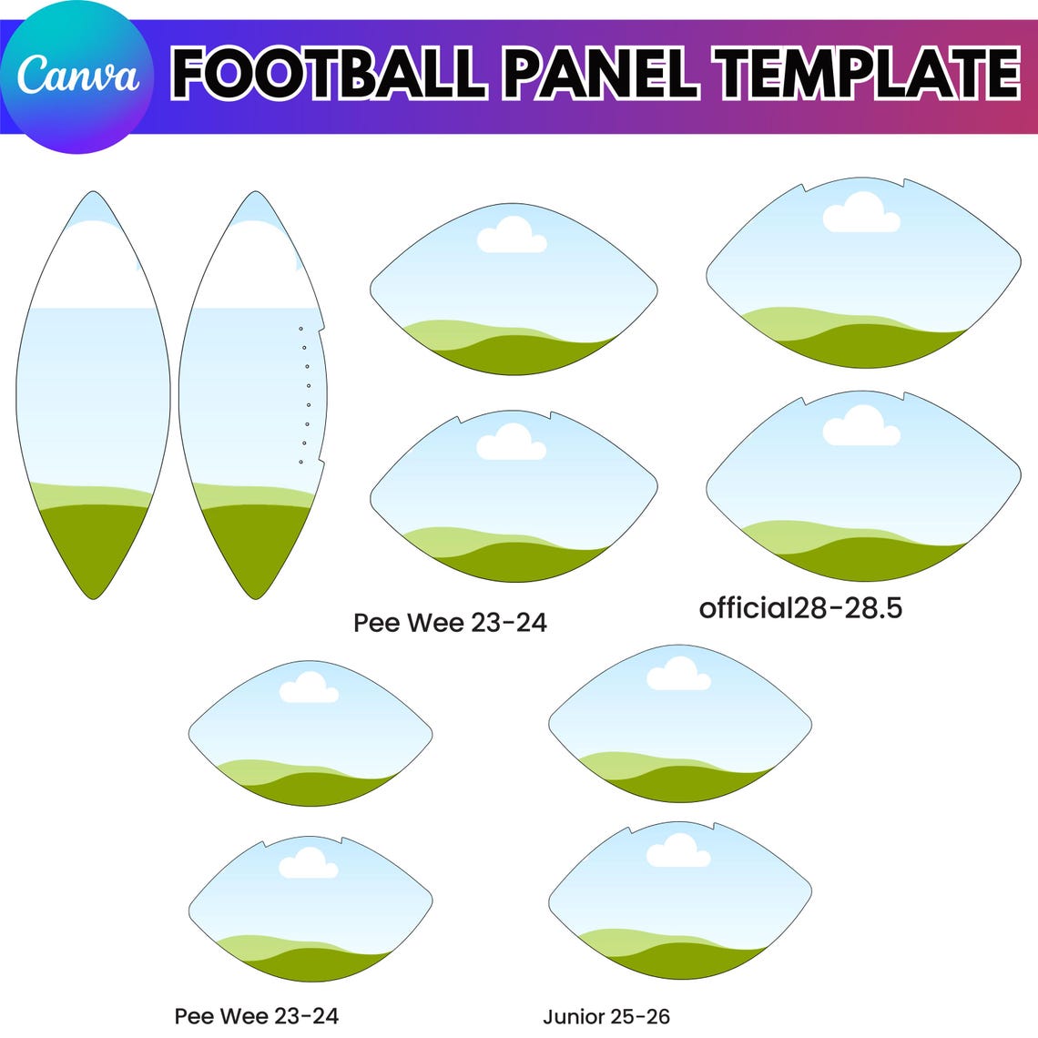 Sports Panel Canva Editable Template Bundle,canva Frame Panel, Football ...