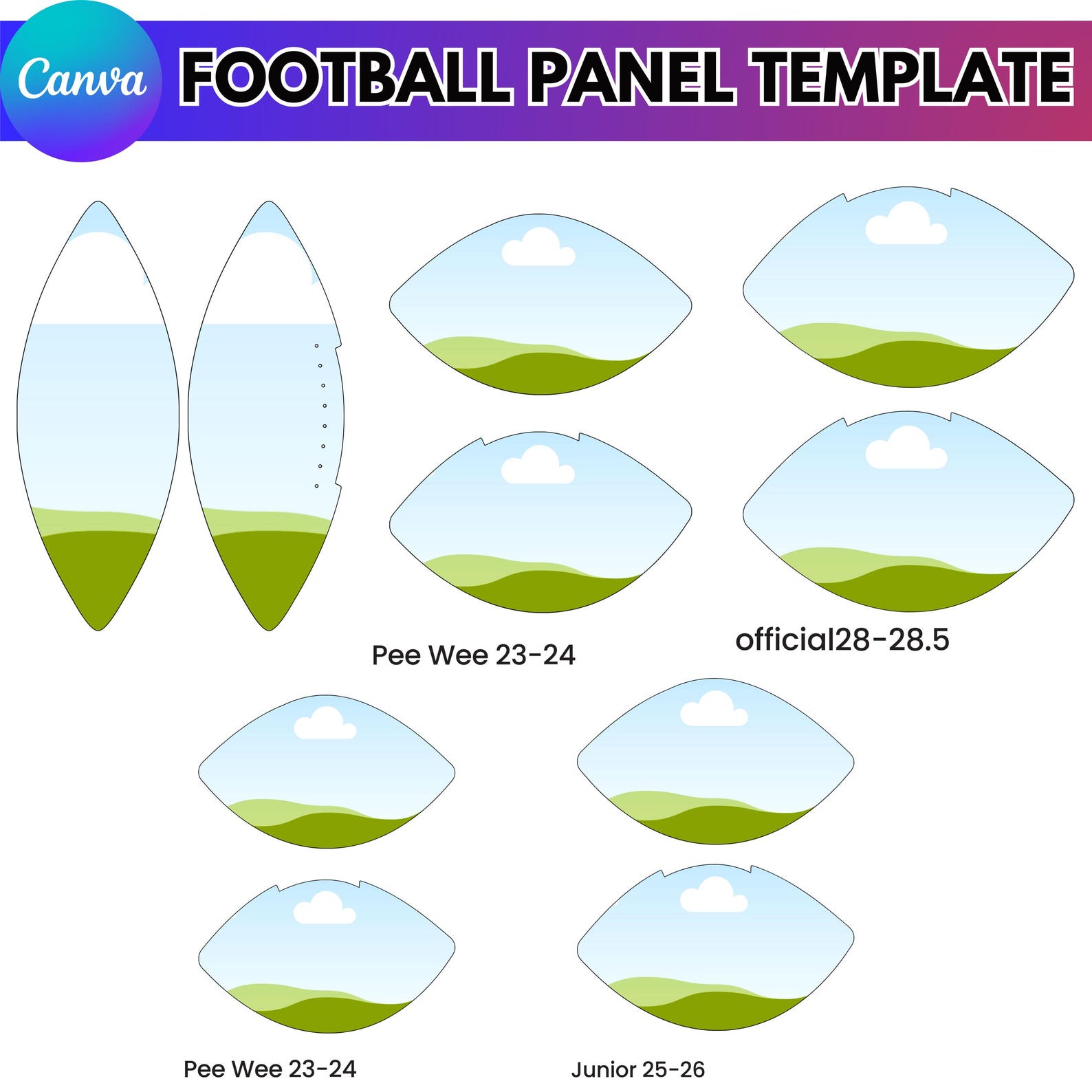 Sports Panel Canva Editable Template Bundle,canva Frame Panel, Football ...