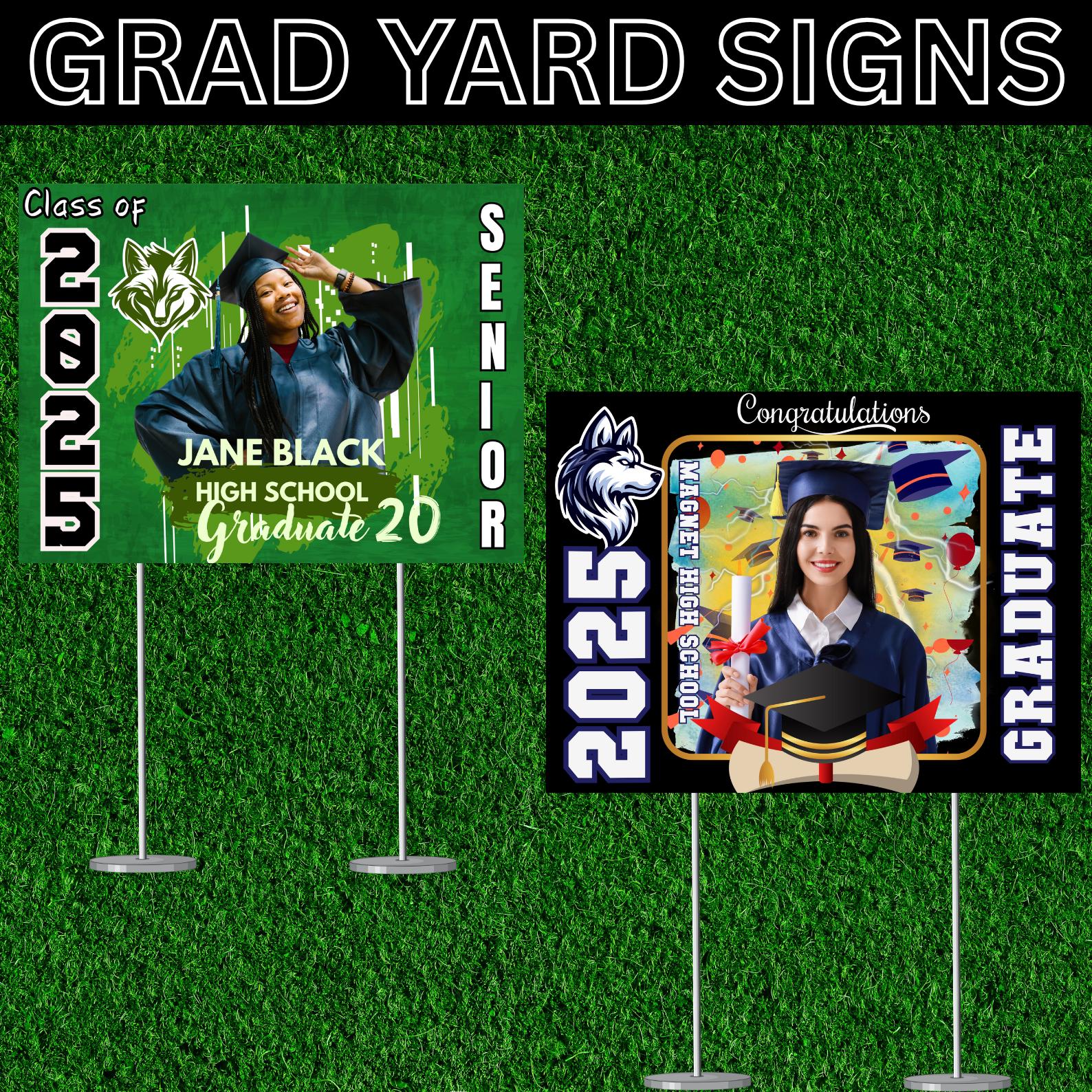 Graduation Yard Sign Canva Editable Templates, Congrats Grad Signs ...