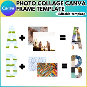 Canva Photo Collage Editable Letters Template, Photo Collage Bundle ...