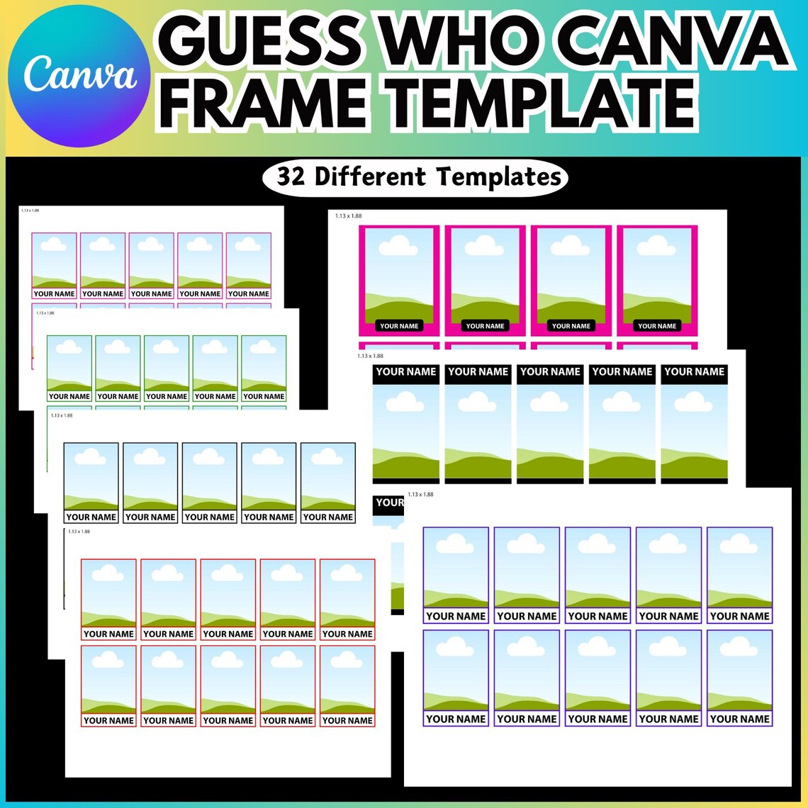 Guess Who Canva Editable Template, Canva Guess Who Game, Guess Who ...