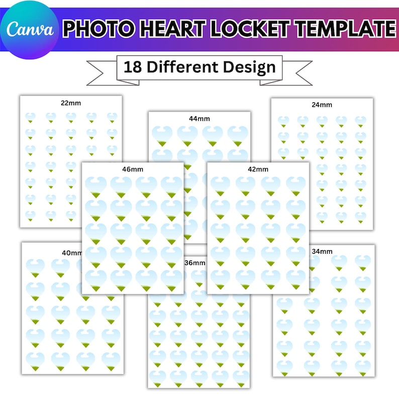 Custom Photo Heart Locket Template, Canva Necklace Locket Design ...