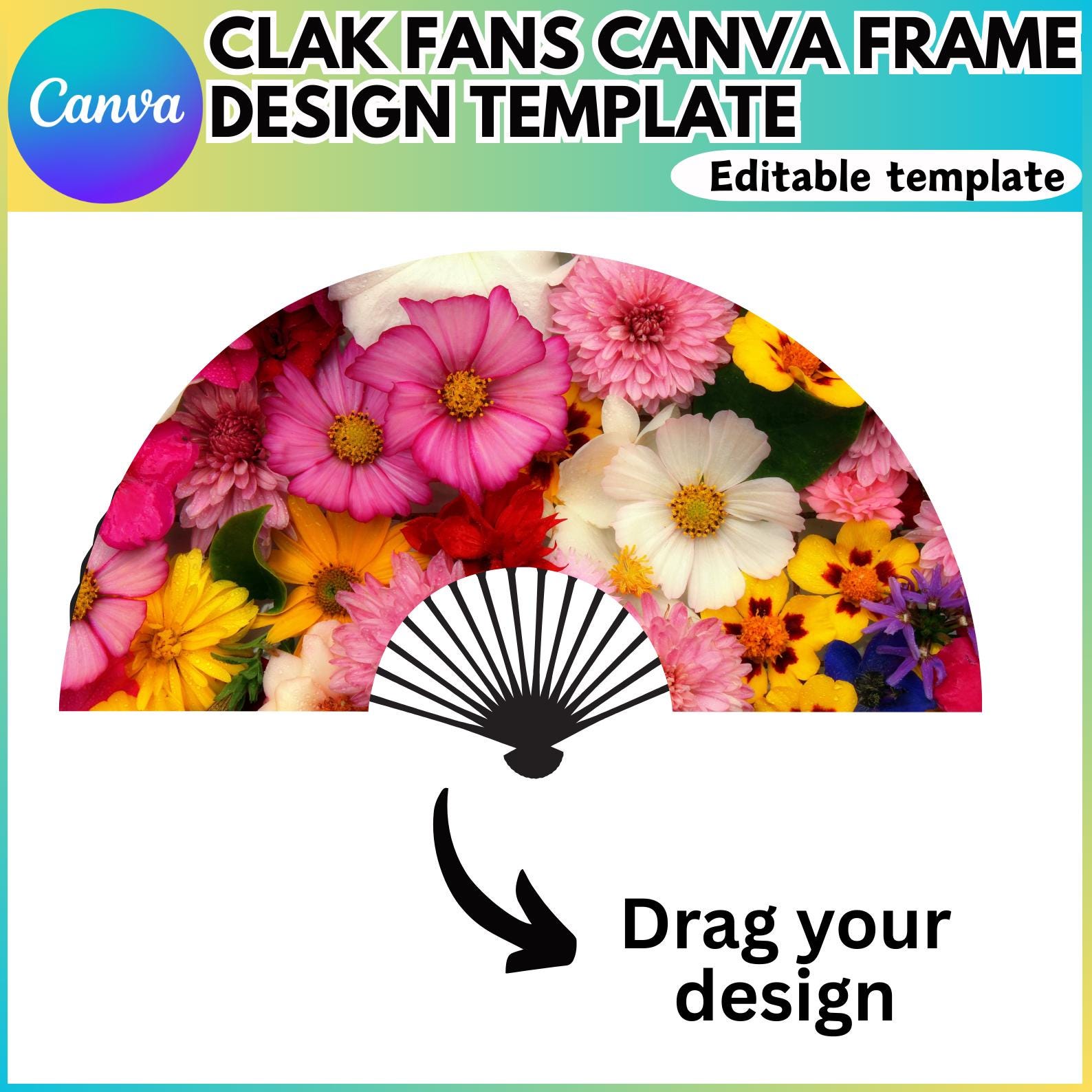 Hand Fan Template Canva