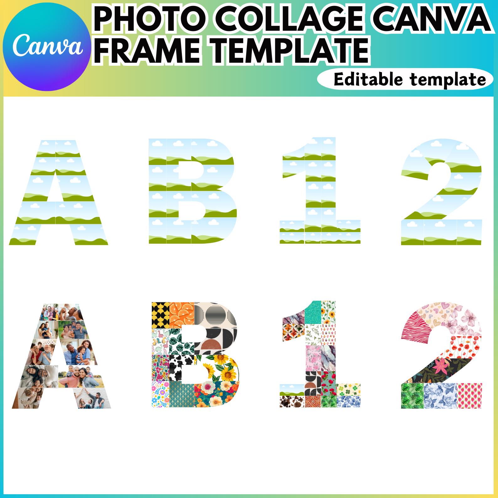Canva Photo Collage Editable Letters Template, Photo Collage Bundle ...