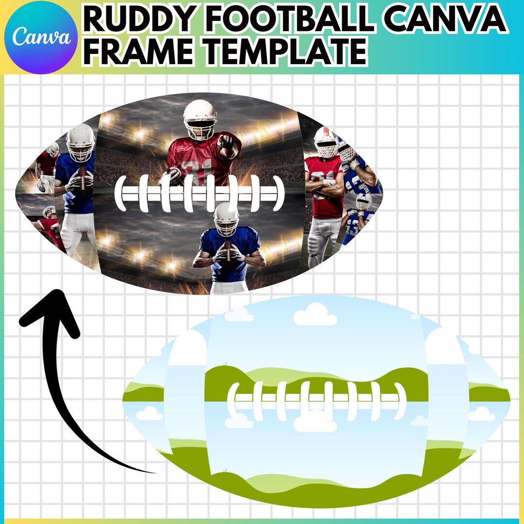 Football Editable Frame Canva Template, Custom Photo Collage Design ...