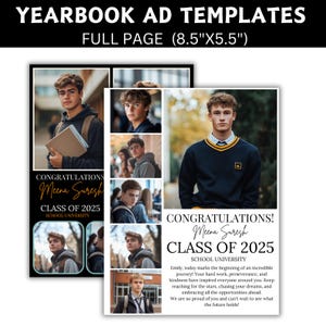 Full Page Yearbook Ad Canva Editable Template, Senior Yearbook Ad ...