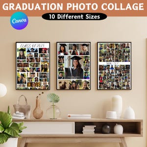 Graduation Photo Collage Canva Editable Template Set, Graduation ...