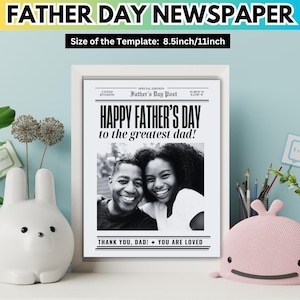 Fathers Day Newspaper Canva Editable Template Bundle, Fathers Day Gift ...