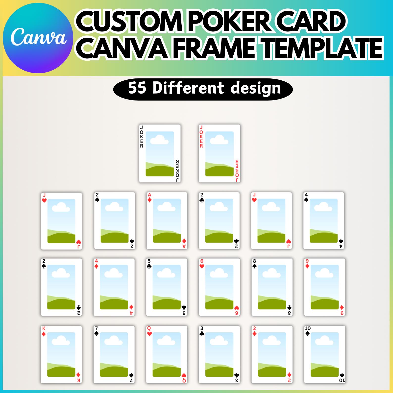 Poker Card Canva Editable Template, Card Sublimation Design, Editable ...