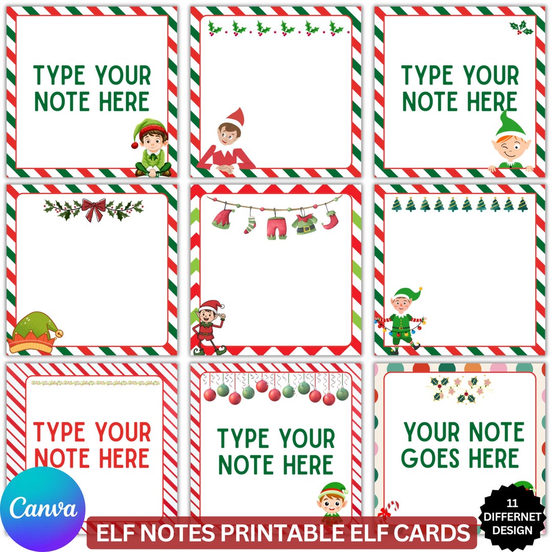 Elf Notes Printable, Elf Notes Template, Christmas Elf Letters ...