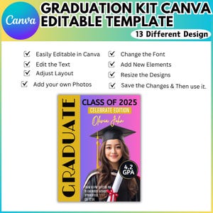 2025 Graduation Canva Editable Template Kit, Graduation Gift Designs ...