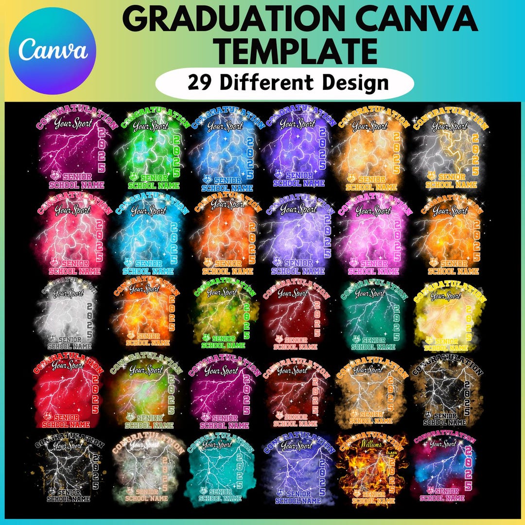 Class of 2025 Graduation Template Bundle, Senior 2025 Template ...