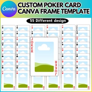 Poker Card Canva Editable Template, Card Sublimation Design, Editable ...