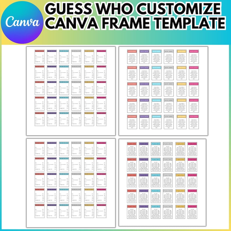 Monopoly Canva Editable Template, Blank Monopoly Board Template ...